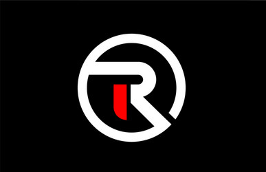 Grunge white red black alphabet letter r logo Vector Image