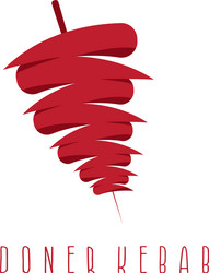 Simple flat of doner kebab Royalty Free Vector Image