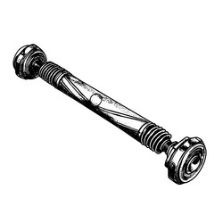 Tie rod drawing isolated hand drawn engraved style