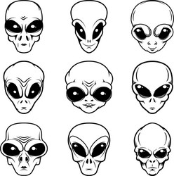 Alien head in monochrome style design element Vector Image