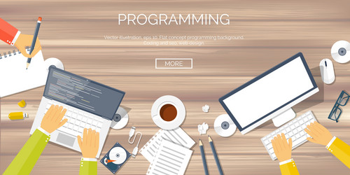 Web Development Coding And Programming Futuristic Vector Image