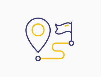 Curved dashed line from a to b path start Vector Image