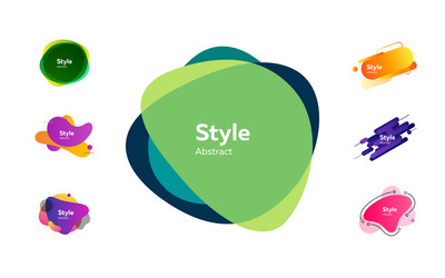 Geometric colorful badges set Royalty Free Vector Image