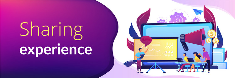 Marketing meetup concept banner header Royalty Free Vector