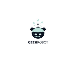 Angry robot logo design robot machine logo Vector Image
