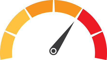 Speedometer gradient scale with arrow Royalty Free Vector