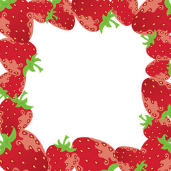 Strawberry square border frame Royalty Free Vector Image