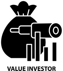 Market value icon black sign with editable Vector Image