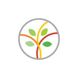 Circle geometric leaf plant branch logo Royalty Free Vector