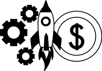 Business rocket stairs money dollar Royalty Free Vector