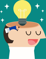 Businessman get the idea Royalty Free Vector Image