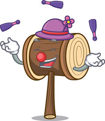 Clown mallet mascot cartoon style Royalty Free Vector Image