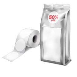 Clear rectangular label sticker roll Royalty Free Vector