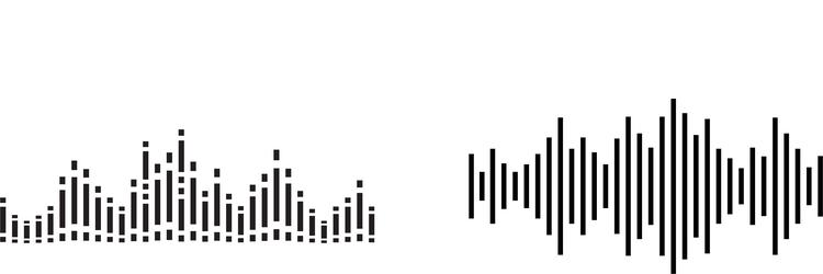 Set Of Radio Wave Icons Monochrome Simple Sound Vector Image