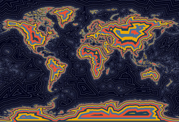 World map comic style Royalty Free Vector Image