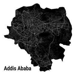 Addis ababa map capital city of ethiopia Vector Image