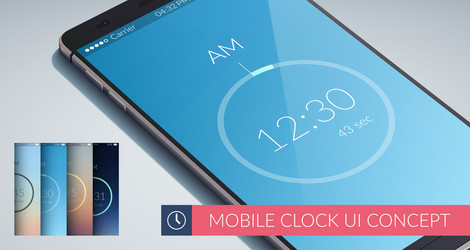 Clock ui concept ui concept Royalty Free Vector Image