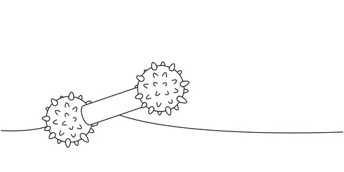 Dog chew toy with plastic ball one line continuous