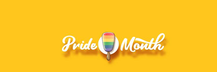 Happy pride month horizontal banner Royalty Free Vector
