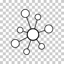 Hub flat network icon connect structure symbol Vector Image