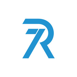 Letters r7 simple geometric logo Royalty Free Vector Image