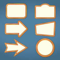 Retro american 1950s sign design elements set Vector Image