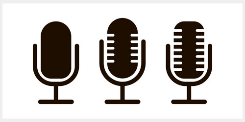 Stencil microphone icon mic clipart stock Vector Image
