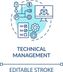 Technical management concept icon Royalty Free Vector Image