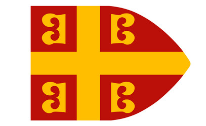Byzantine flag greek orthodox church Royalty Free Vector