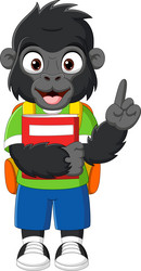 Cartoon silverback gorilla Royalty Free Vector Image