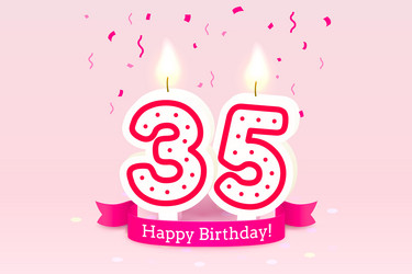 Happy birthday years 35 anniversary Royalty Free Vector