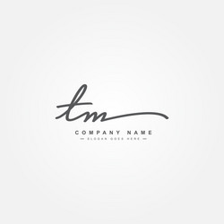 Tm handwritten signature logo - template Vector Image