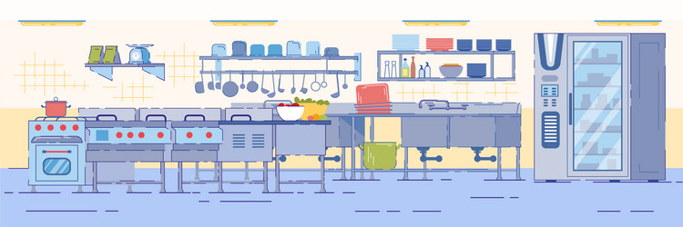 Clean shiny dishes in kitchen sink cartoon Vector Image