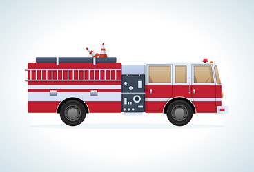 Fire engine truck firetruck car firefighters Vector Image