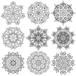 Set of circular patterns Royalty Free Vector Image