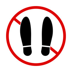No shoes strictly prohibited sign Royalty Free Vector Image
