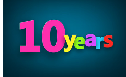Ten years paper confetti sign Royalty Free Vector Image