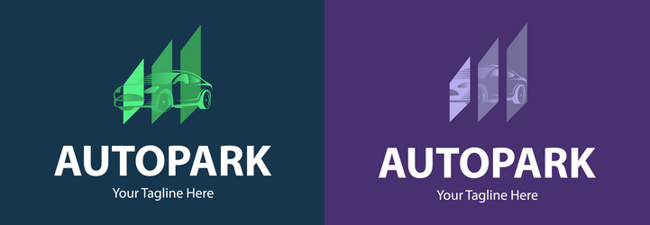 Creative modern autopark logo parking sign car Vector Image