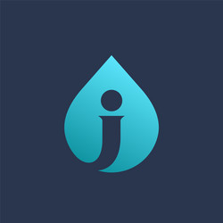 Letter j water drop logo icon design template Vector Image