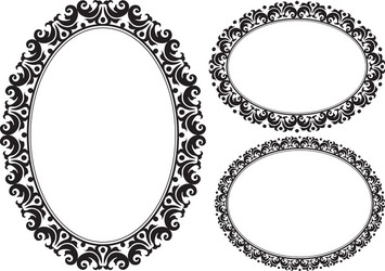 Oval frame with cutout lace border pattern Vector Image