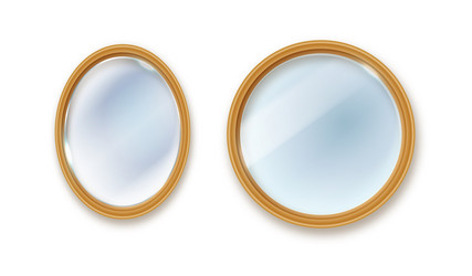Set of different shape mirrors isolated mirror Vector Image