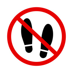 No shoes strictly prohibited sign Royalty Free Vector Image