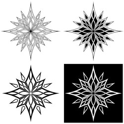 Stylized elegant gothic stars or snowflakes Vector Image