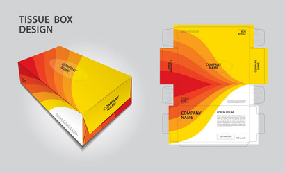 Tissue box packaging design template Royalty Free Vector
