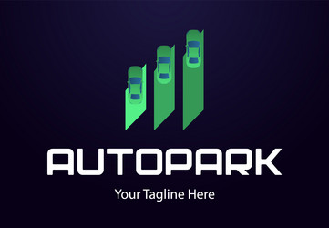 Creative modern autopark logo parking sign car Vector Image