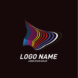 Curvy and stripes simple logo design Royalty Free Vector