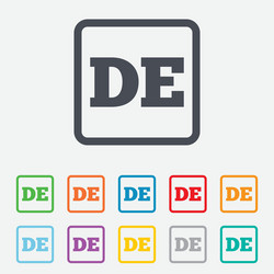 German language sign icon de deutschland Vector Image