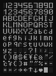 Digital letters and numbers set Royalty Free Vector Image