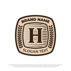 Letter h farm logo badges vintage style Royalty Free Vector