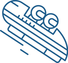 Luge line icon concept flat symbol Royalty Free Vector Image